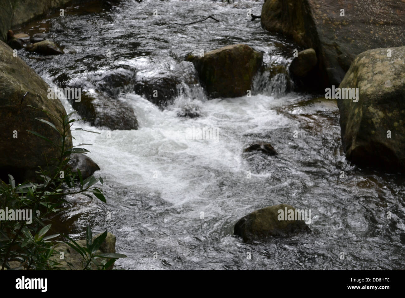 waterfall stream lake water droplets of water rock Stock Photo - Alamy