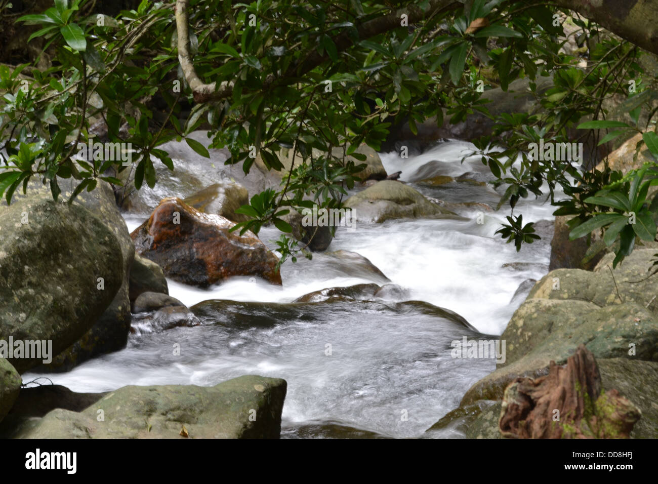 waterfall stream lake water droplets of water Stock Photo - Alamy