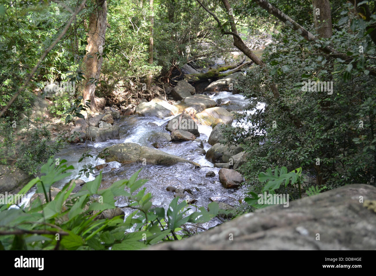 waterfall stream lake water droplets of water Stock Photo - Alamy