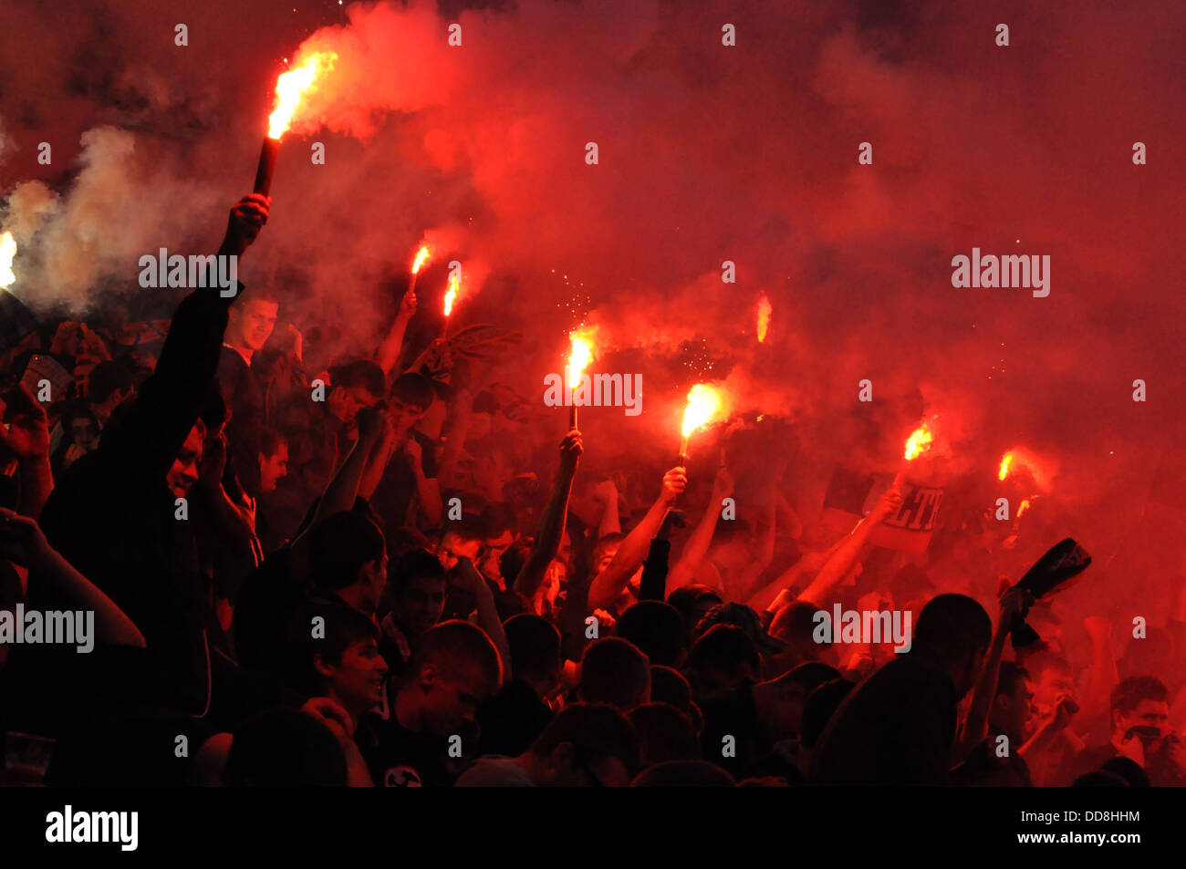 Ultras and firework Stock Photo - Alamy