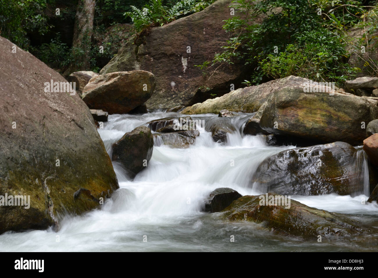 waterfall stream lake water droplets of water Stock Photo - Alamy