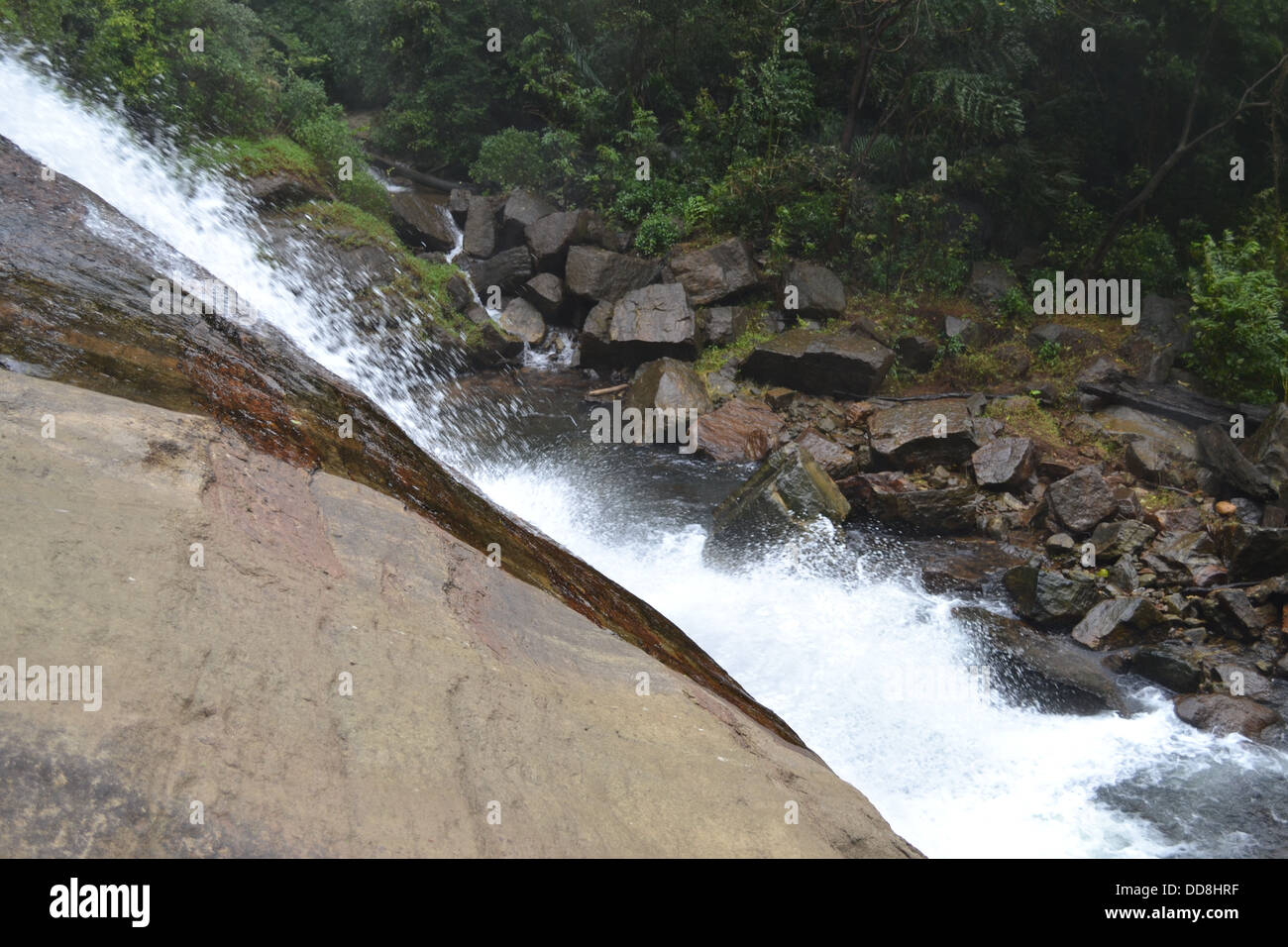 waterfall stream lake water droplets of water Stock Photo - Alamy