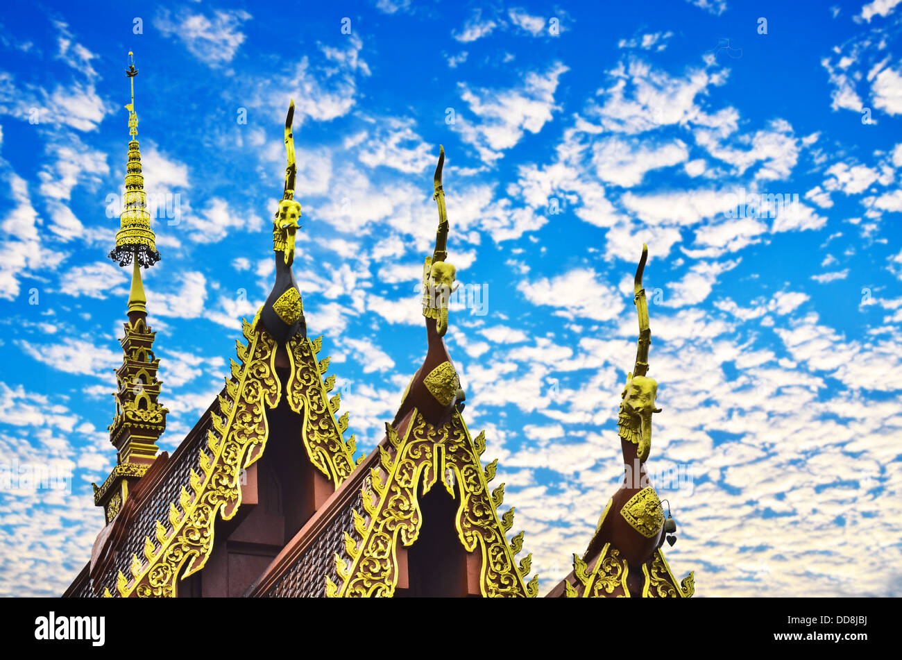 Gable apex on the roof on blue sky Stock Photo - Alamy