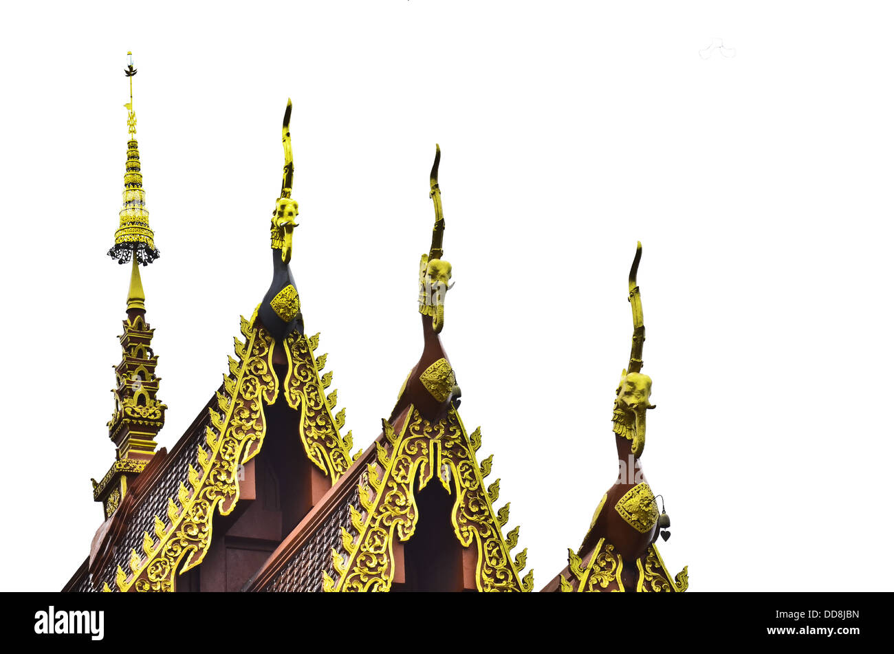 Gable apex on the roof on white background Stock Photo - Alamy