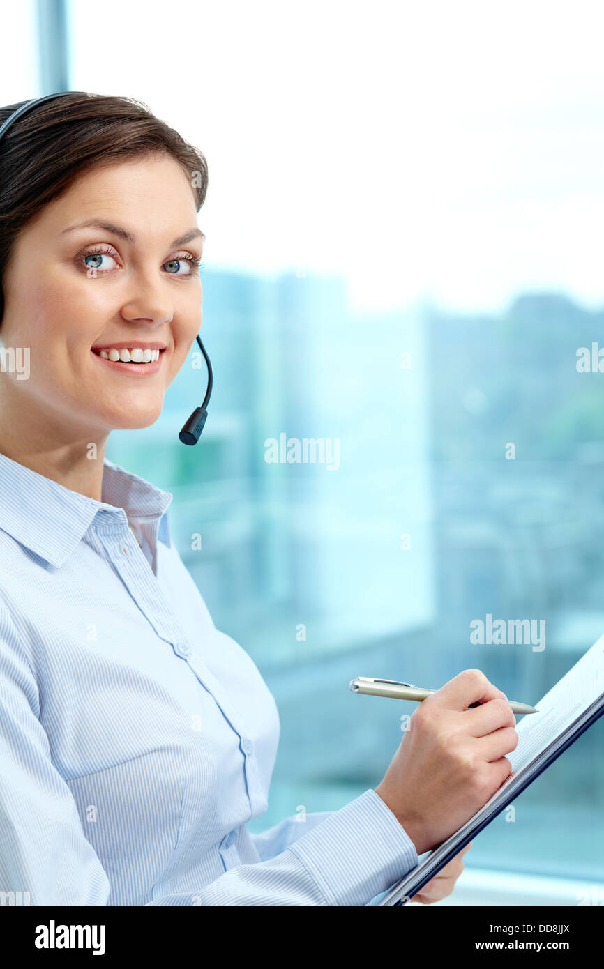 Vertical portrait smiling helpdesk hi-res stock photography and images ...
