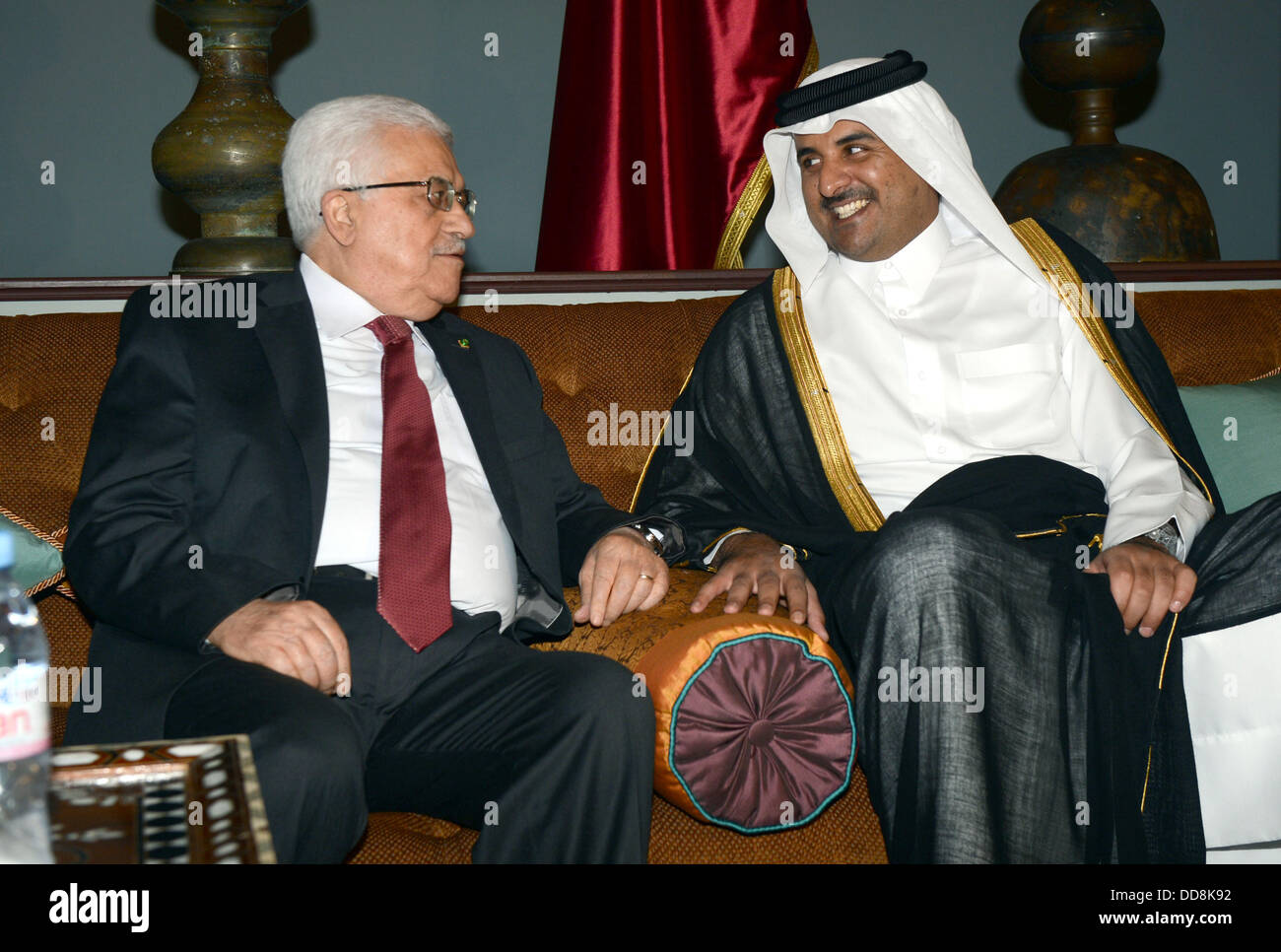 Doha, Doha, Qatar. 28th Aug, 2013. Palestinian President Mahmoud Abbas ...