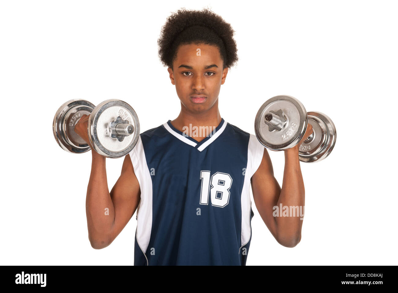 Young boy doing workout Stock Photo - Alamy