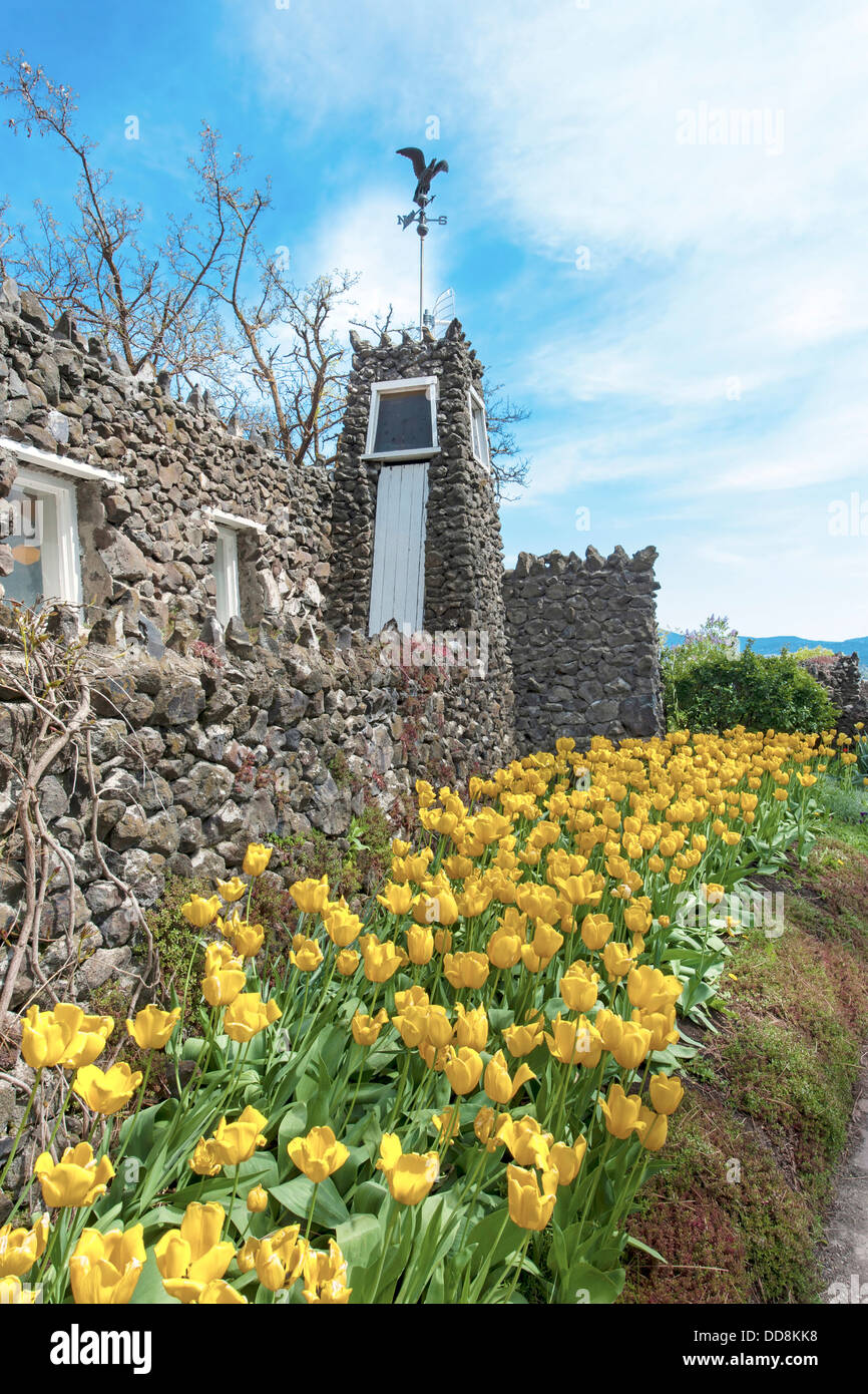 USA, Washington, Spokane. Spring shows off the estate of Arbor Crest ...