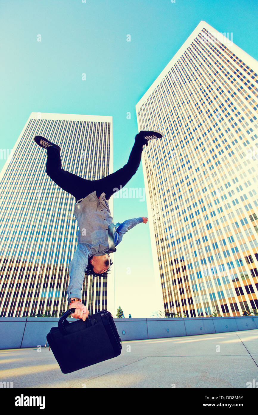 Man doing back flip on hi-res stock photography and images - Alamy