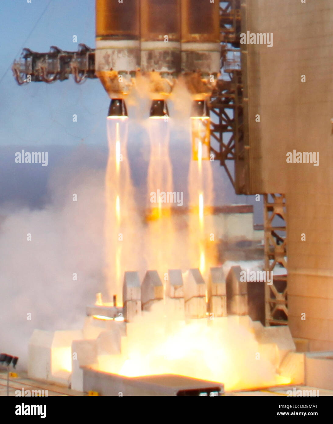 Vandenberg AFB, CA. Aug 28.2013. USA.An unmanned Delta 4 Heavy rocket, the largest booster in in ...