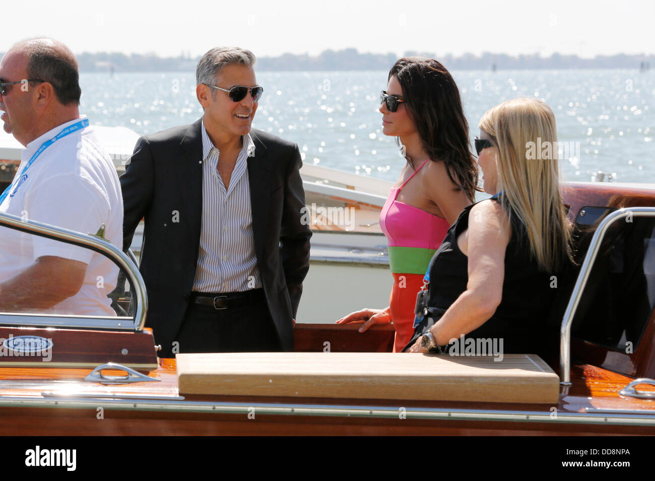 Venice, Italy. 28th Aug, 2013. Actors Sandra Bullock and George Clooney ...
