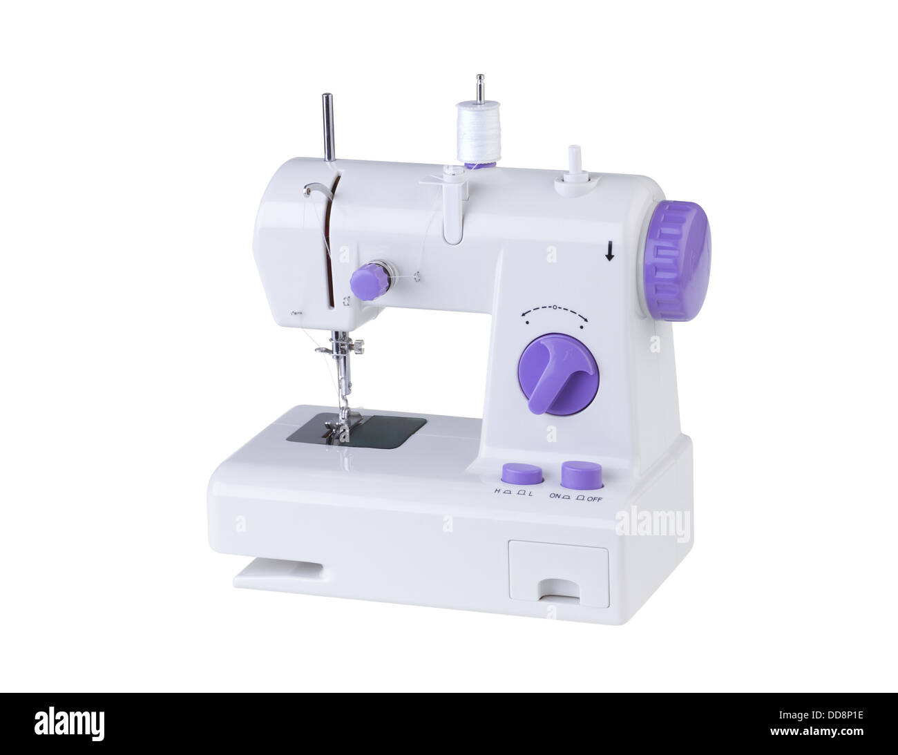 A cute sewing machine isolated on white background Stock Photo - Alamy