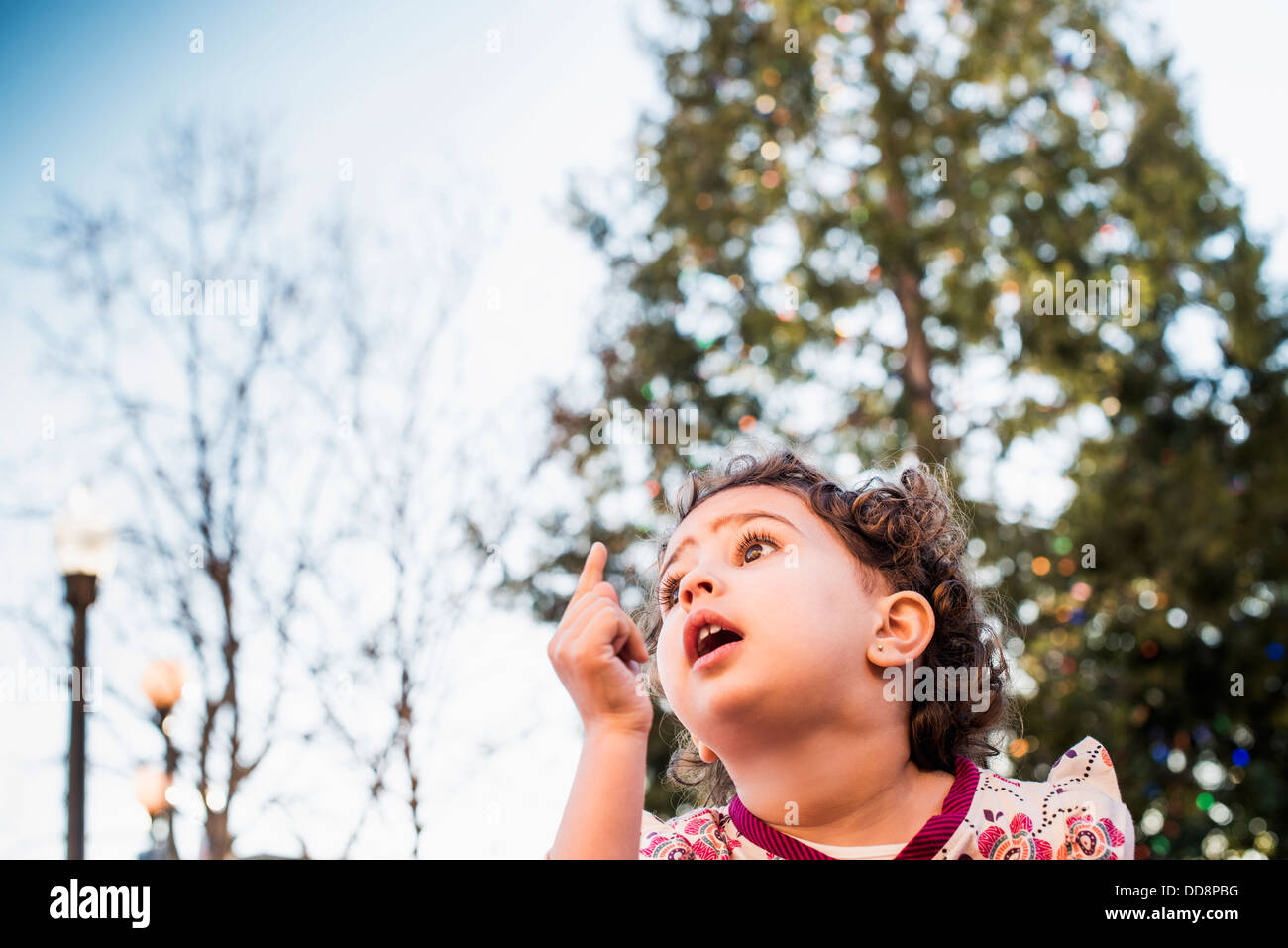 Hispanic girl gasping outdoors Stock Photo - Alamy