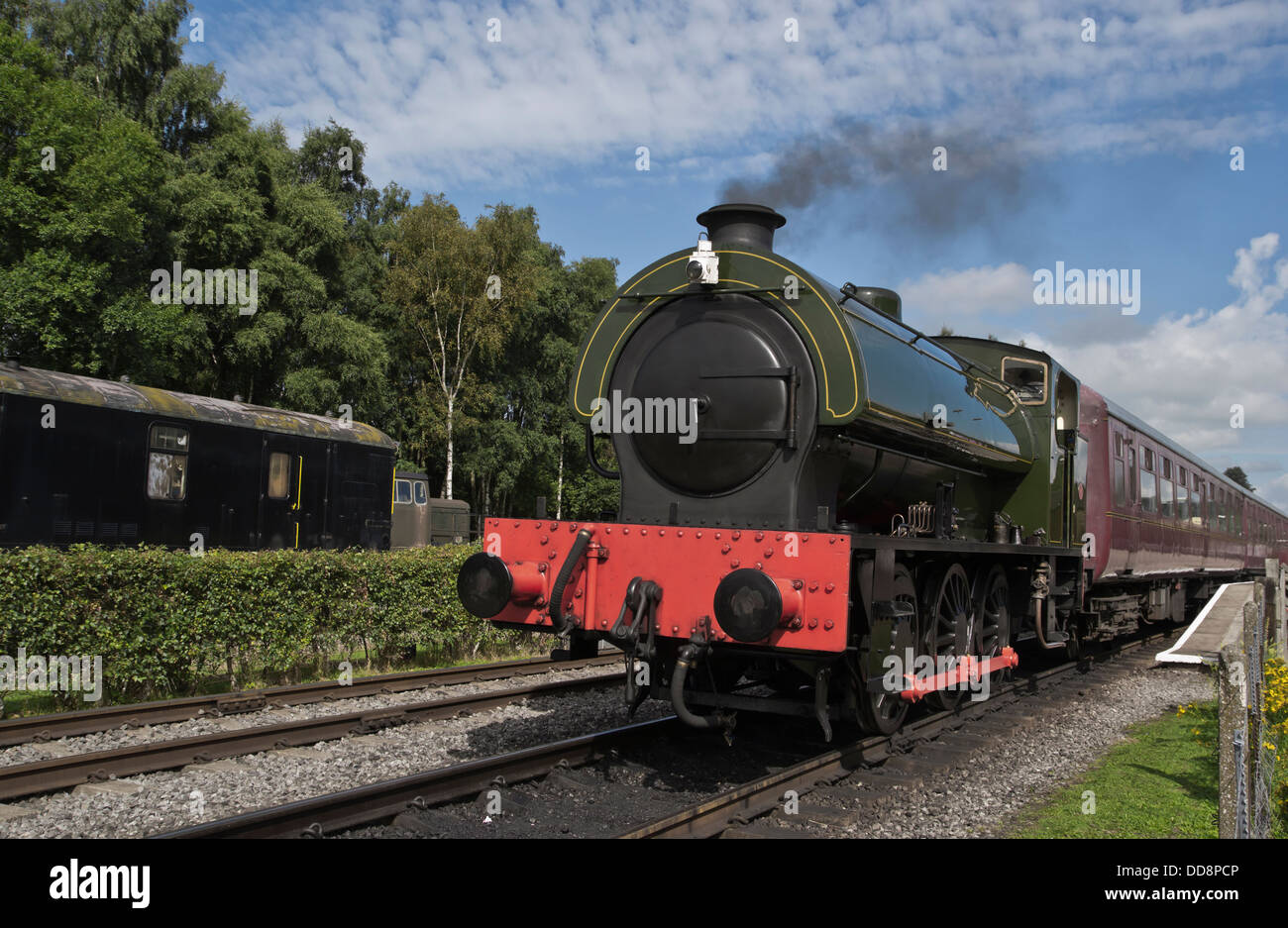 steam train and carriages on the restored rowsley to matlock railway ...