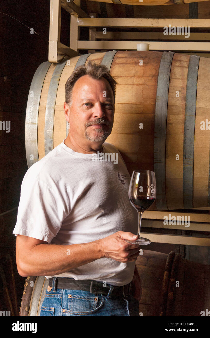 USA, Washington, Lake Chelan. Ray Sandidge, acclaimed winemaker for ...