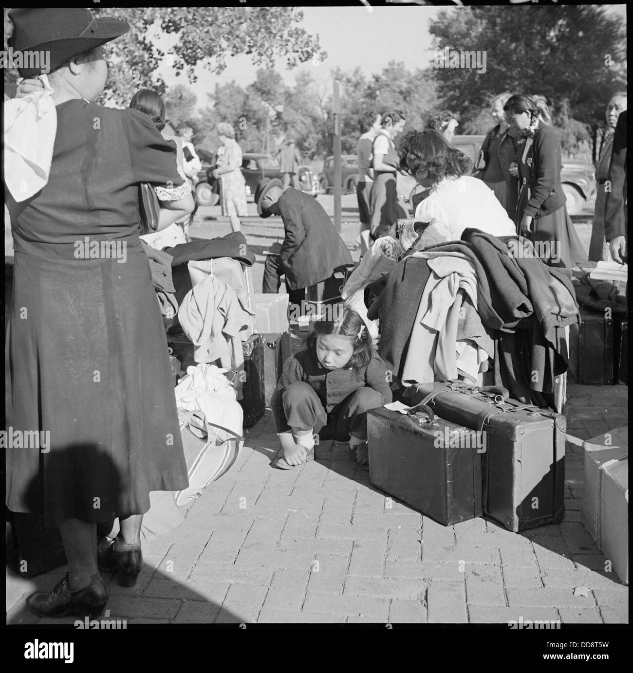 At the Granada Relocation Center (Amache) in Colorado, children stand ...