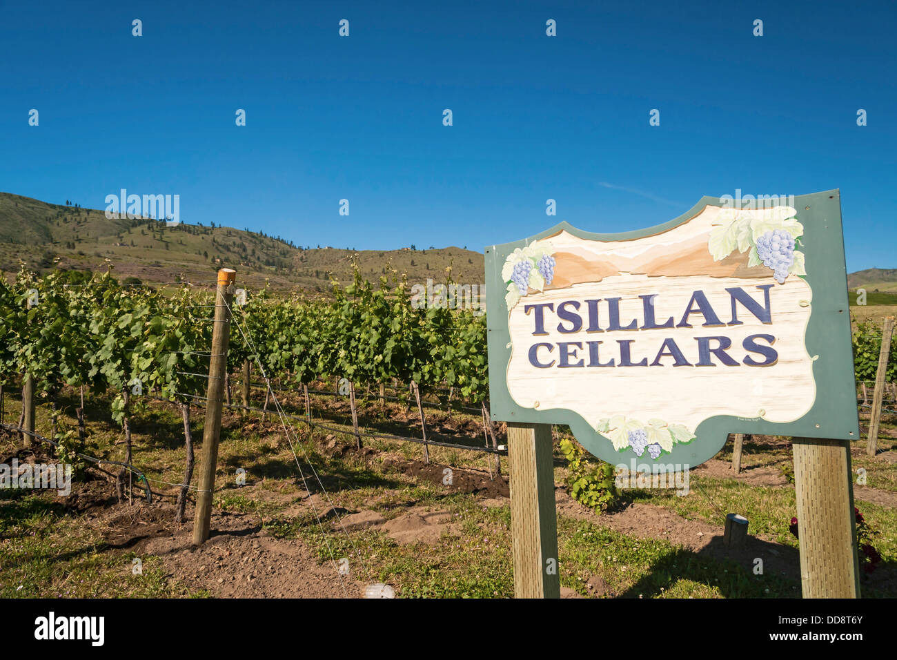 USA, Washington, Lake Chelan. the entrance to Tsillan Cellars Stock ...