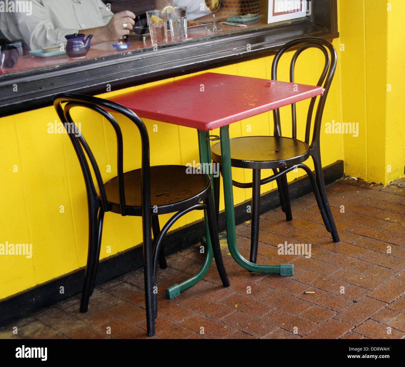 Table for two outside a restaurant Stock Photo - Alamy