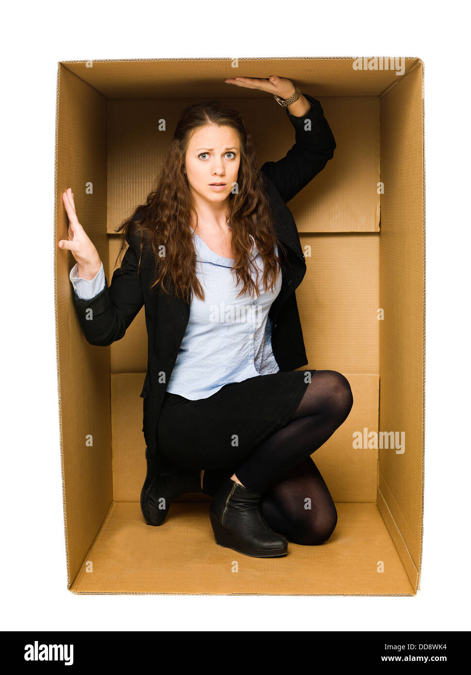Woman trapped box hi-res stock photography and images - Alamy