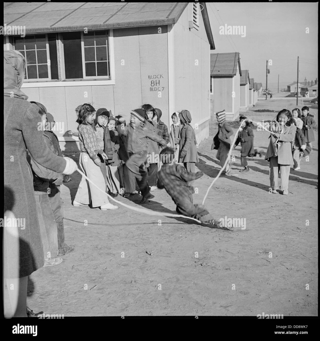 Vintage children jumping rope hi-res stock photography and images - Alamy