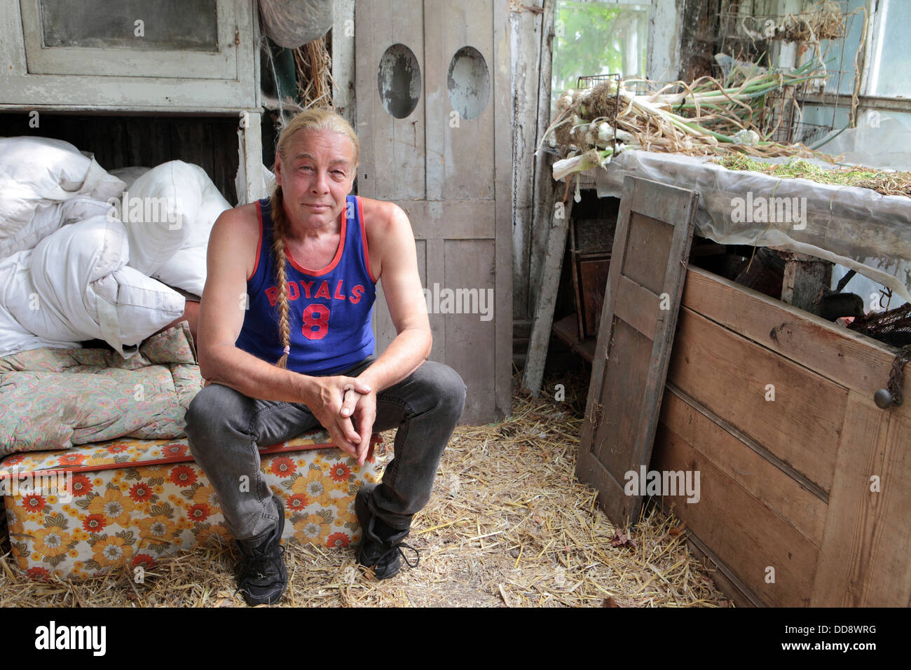 Bob Flowerdew, eccentric organic gardener writer broadcaster, in his ...