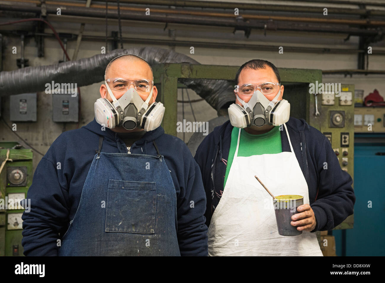 Factory men in gas masks hi-res stock photography and images - Alamy