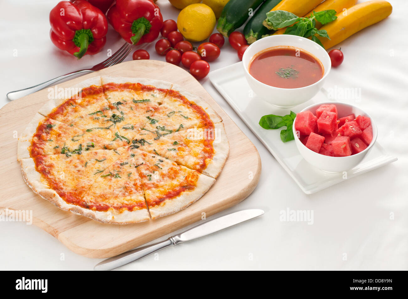 Italian original thin crust pizza Stock Photo - Alamy