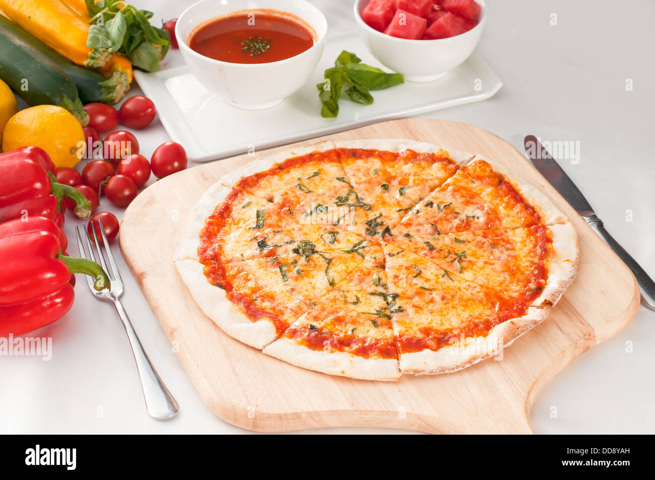 Italian original thin crust pizza Stock Photo - Alamy