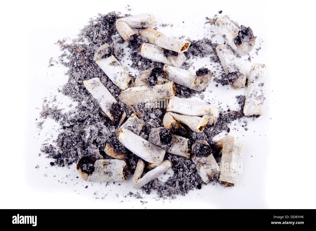 smoked and burned stump of filterless cigarettes Stock Photo - Alamy