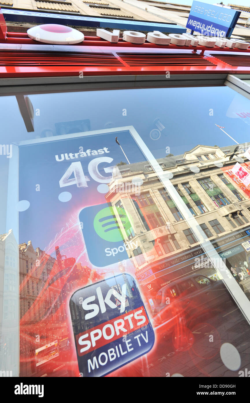 Oxford Street, London, UK. 29th August 2013. 4G posters and stickers in ...
