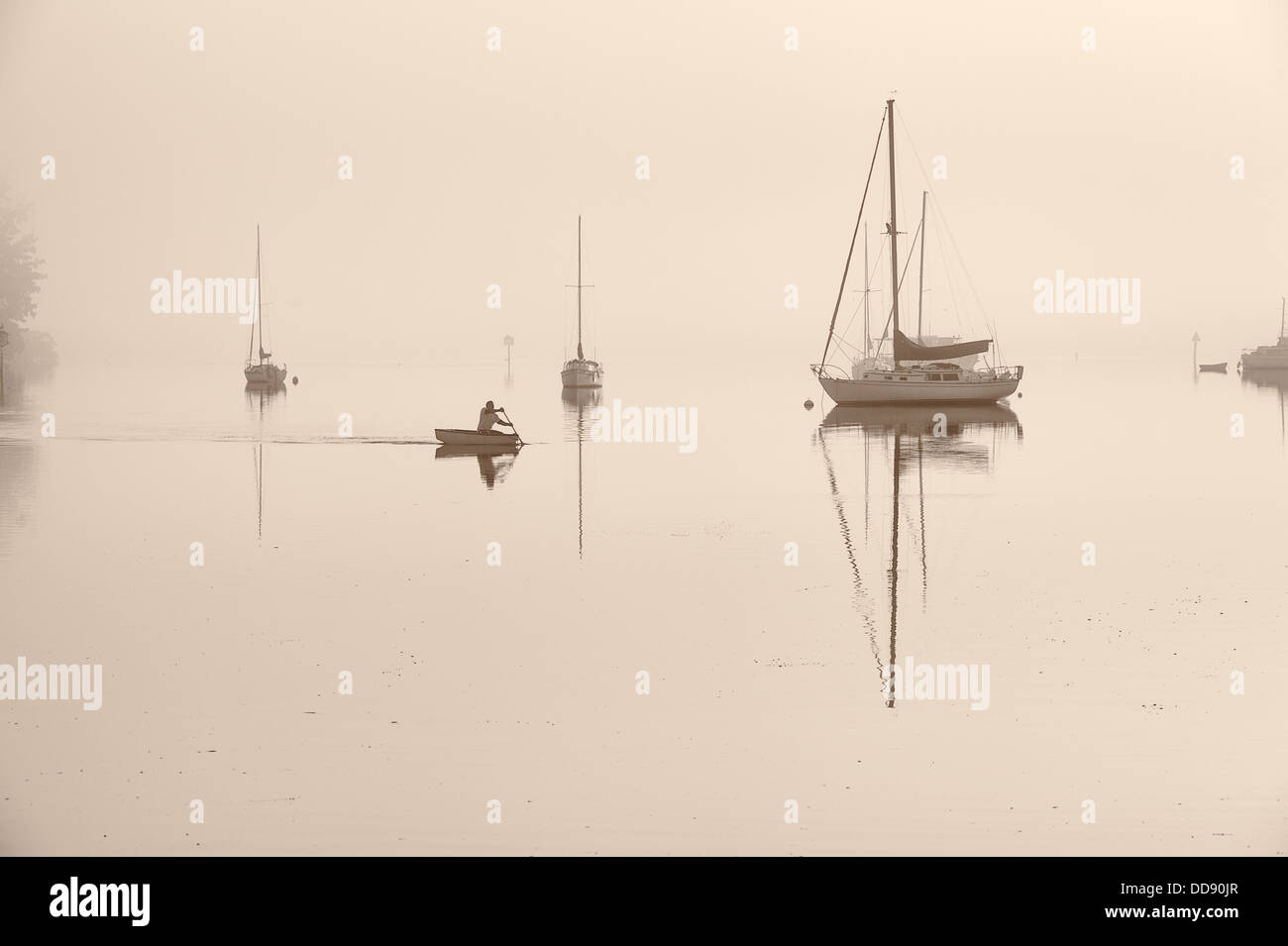 Sailboats in fog hi-res stock photography and images - Alamy