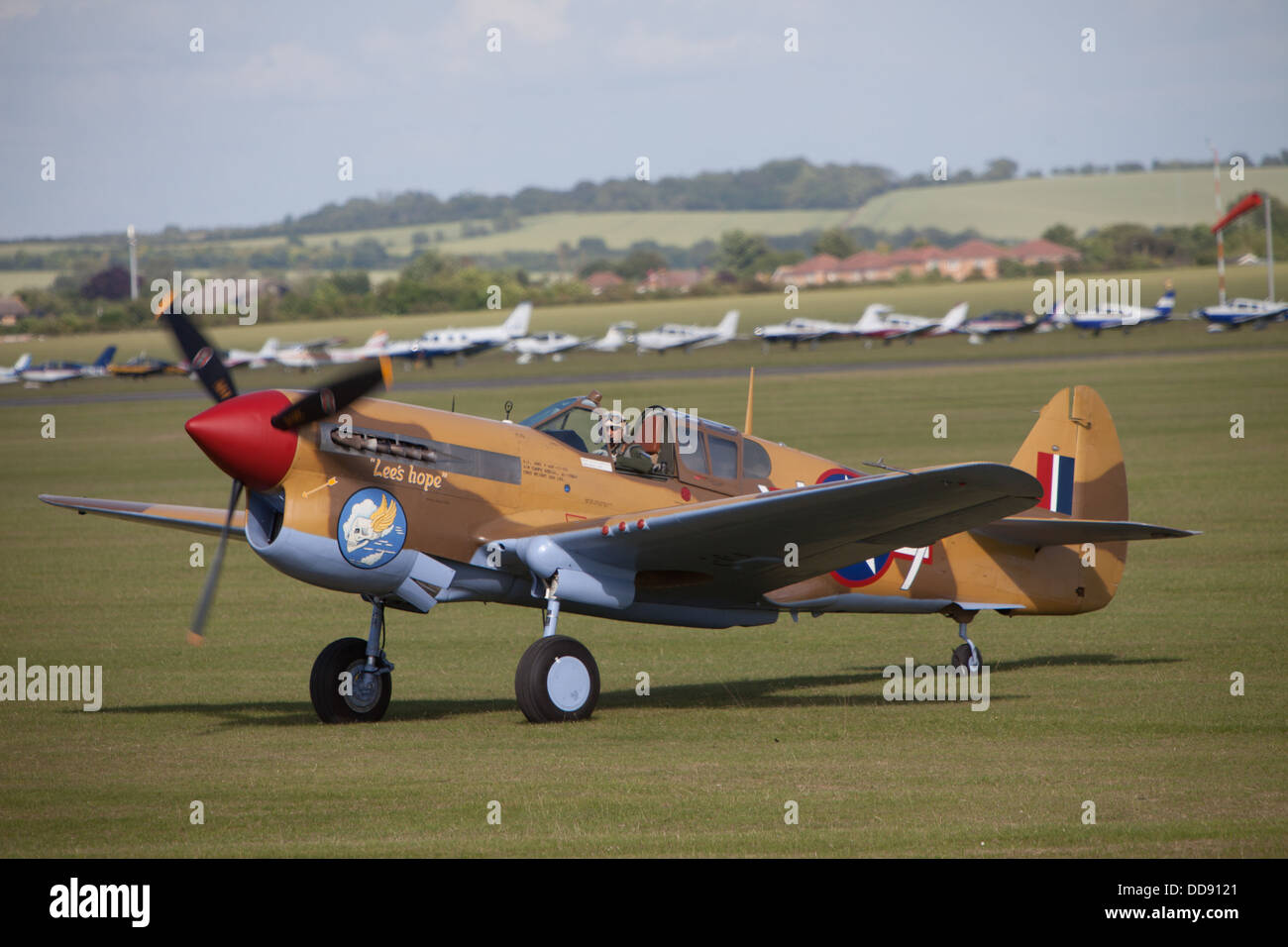 P40 Tomahawk WW2 US fighter aircraft at Duxford airfield, Cambs, UK ...