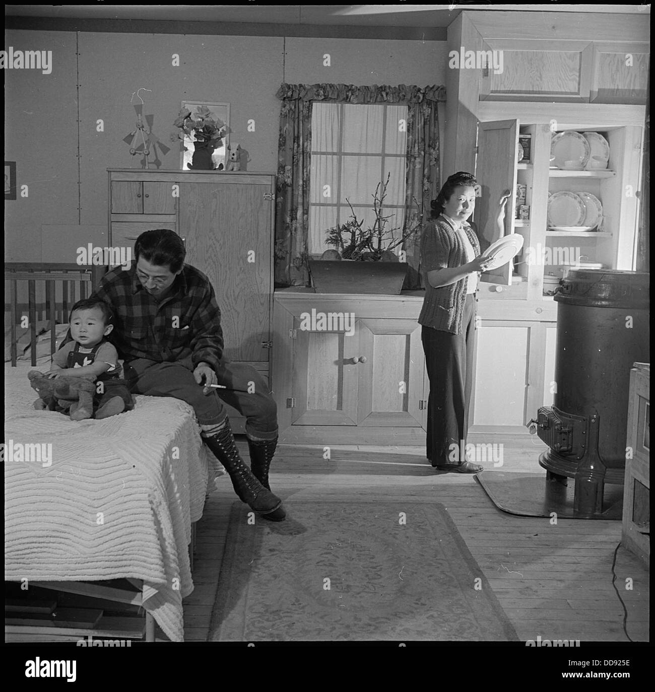 This image shows the Heart Mountain Relocation Center in Wyoming, where ...