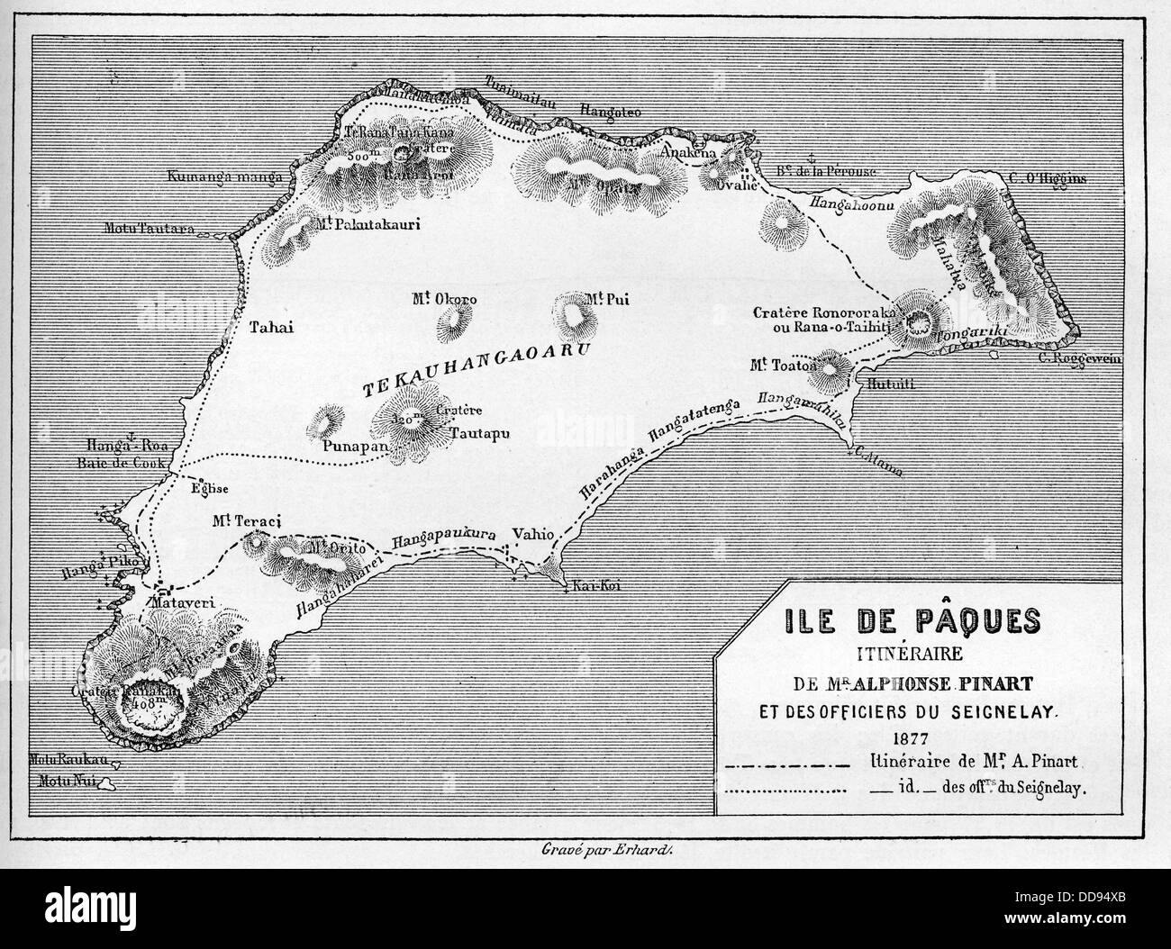 Easter island chile and map Black and White Stock Photos & Images - Alamy