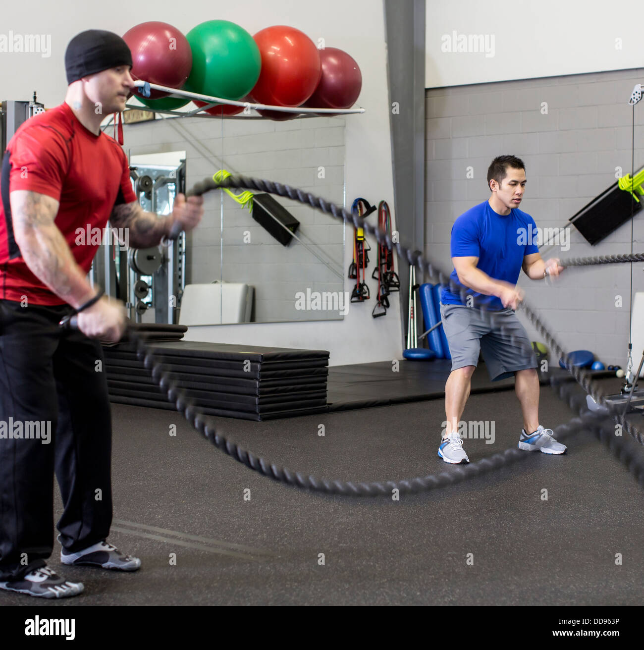 Men working out in gym Stock Photo - Alamy