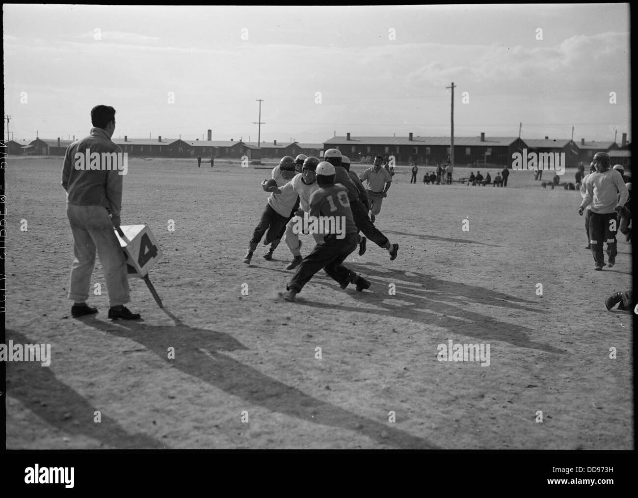 A historical image from the Heart Mountain Relocation Center in Wyoming ...