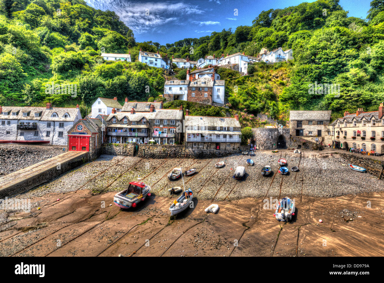 Clovelly harbour Devon England UK beautiful coast village and port in ...
