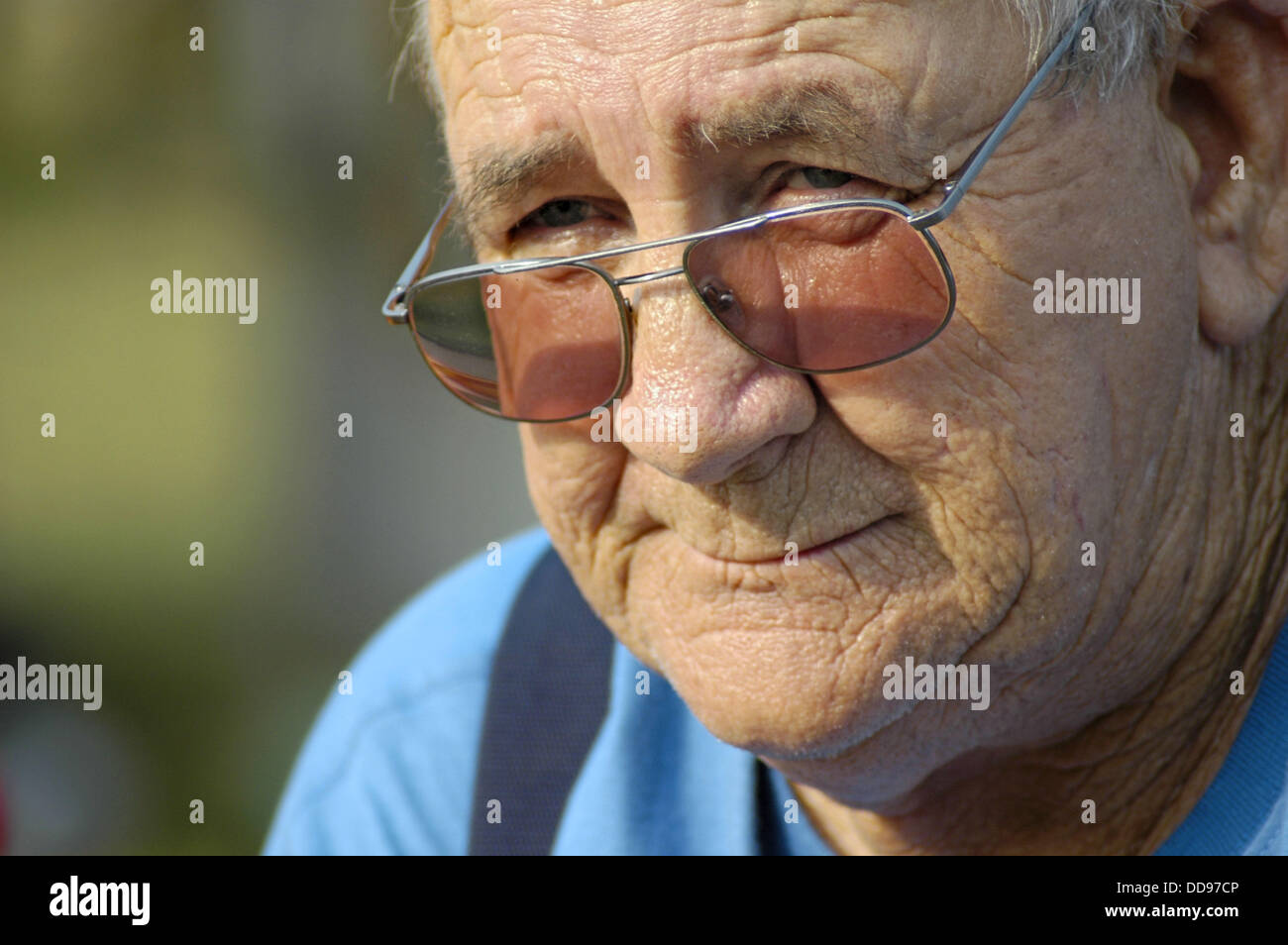 Old Man with Glasses Stock Photo - Alamy