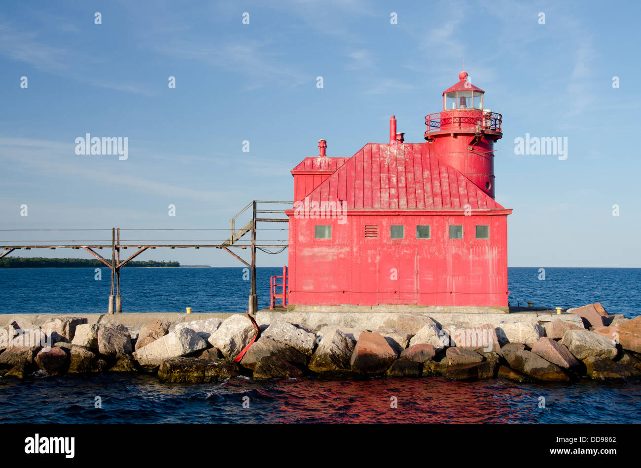 Wisconsin, Door County, Sturgeon Bay. North Pierhead Lighthouse, built ...