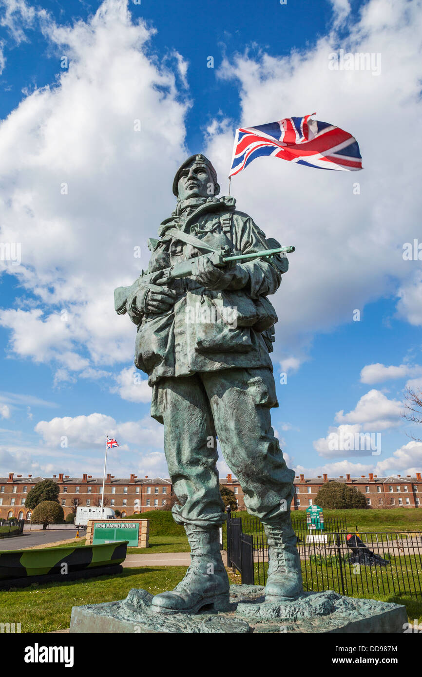 England, Hampshire, Portsmouth, Royal Marines Museum, Statue of Royal ...