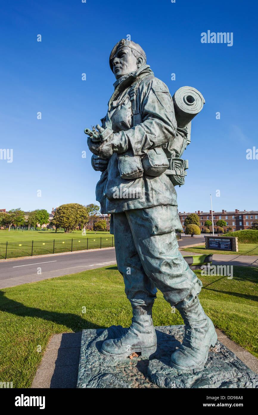 England, Hampshire, Portsmouth, Royal Marines Museum, Statue of Royal ...
