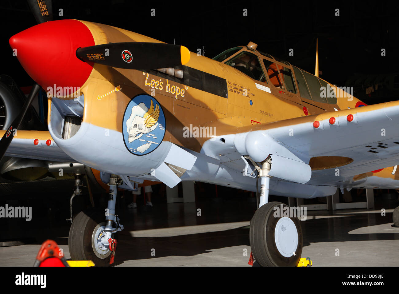 P40 Tomahawk WW2 US fighter aircraft at Duxford airfield, Cambs, UK ...