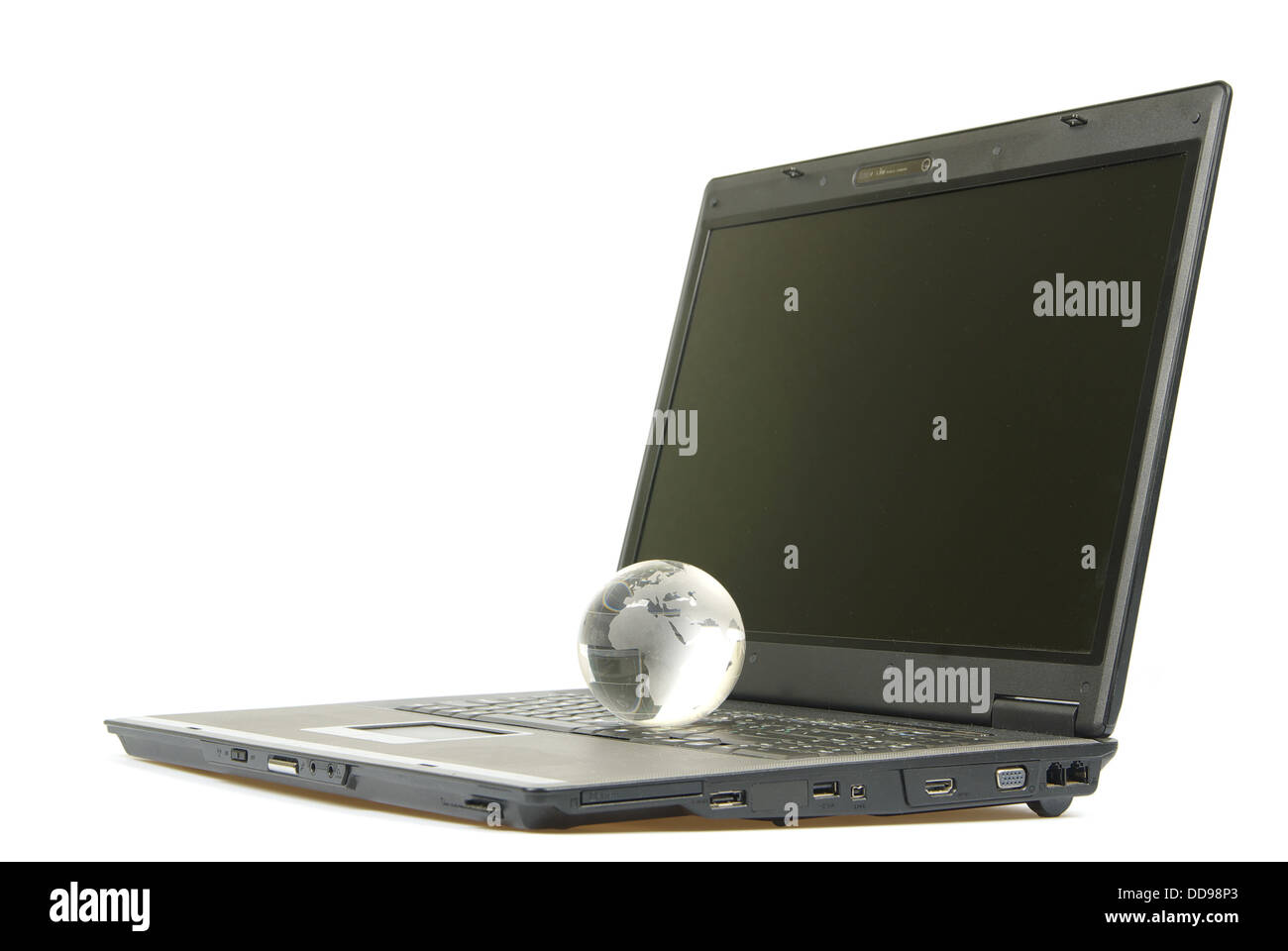 Laptop computer global sphere hi-res stock photography and images - Alamy