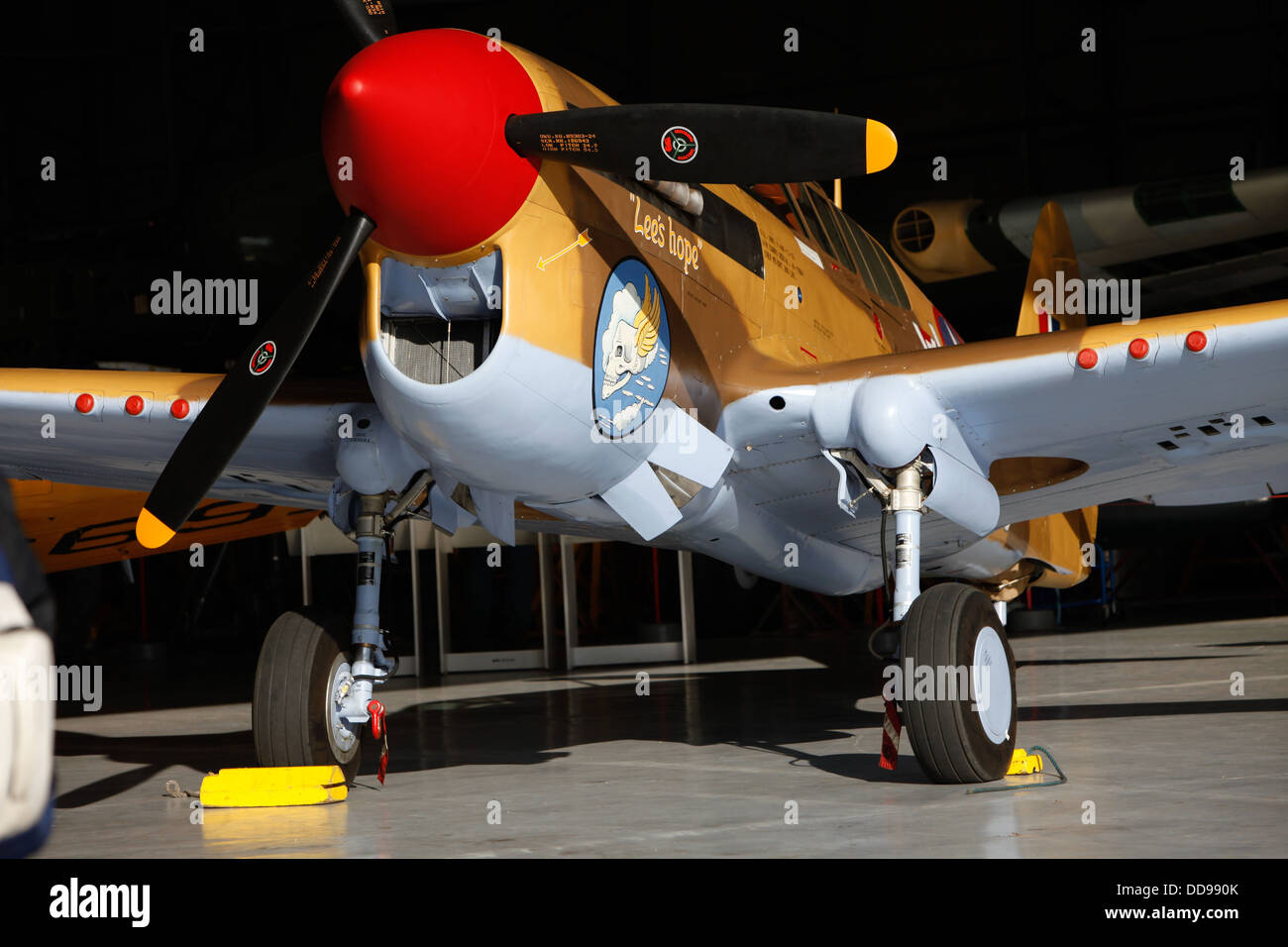 P40 Tomahawk WW2 US fighter aircraft at Duxford airfield, Cambs, UK ...