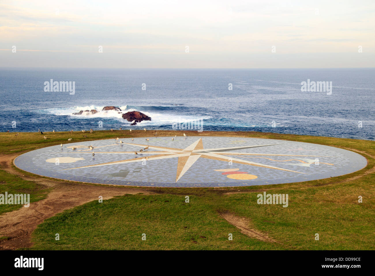Compass, rose mosaic circle, at the base of the Tower of Hercules, A ...