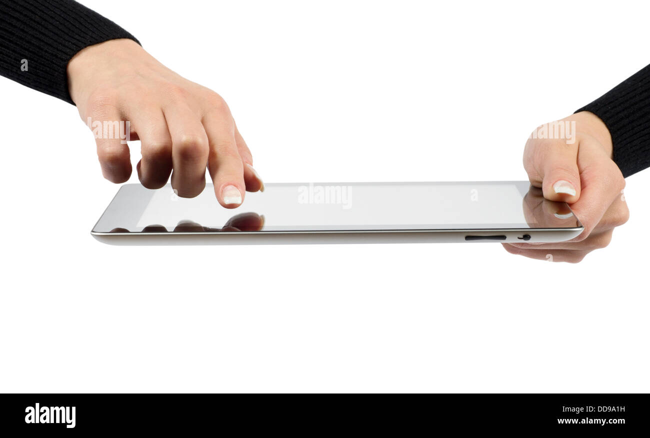hands with tablet computer Stock Photo - Alamy