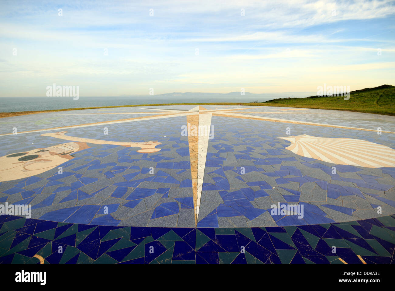 Compass, rose mosaic circle with skull, at the base of the Tower of ...