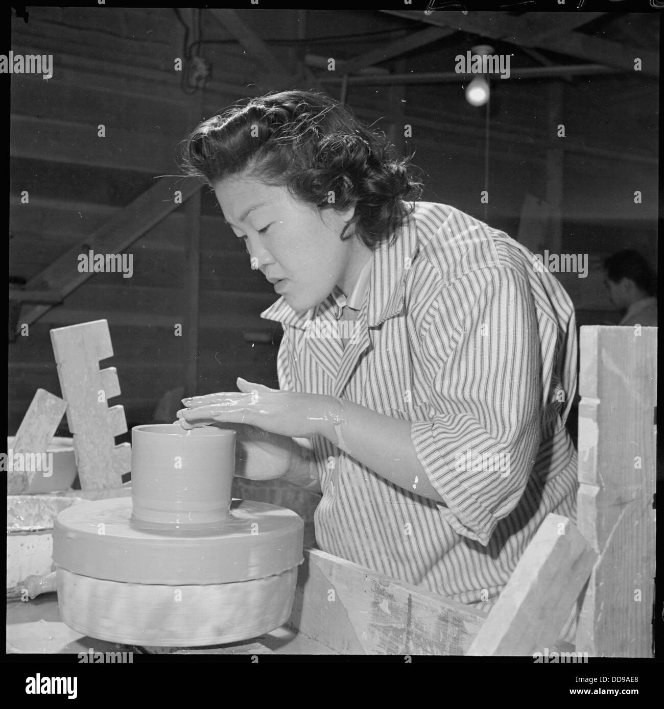 This photograph shows Minnie Negoro, an art student, at the Heart ...