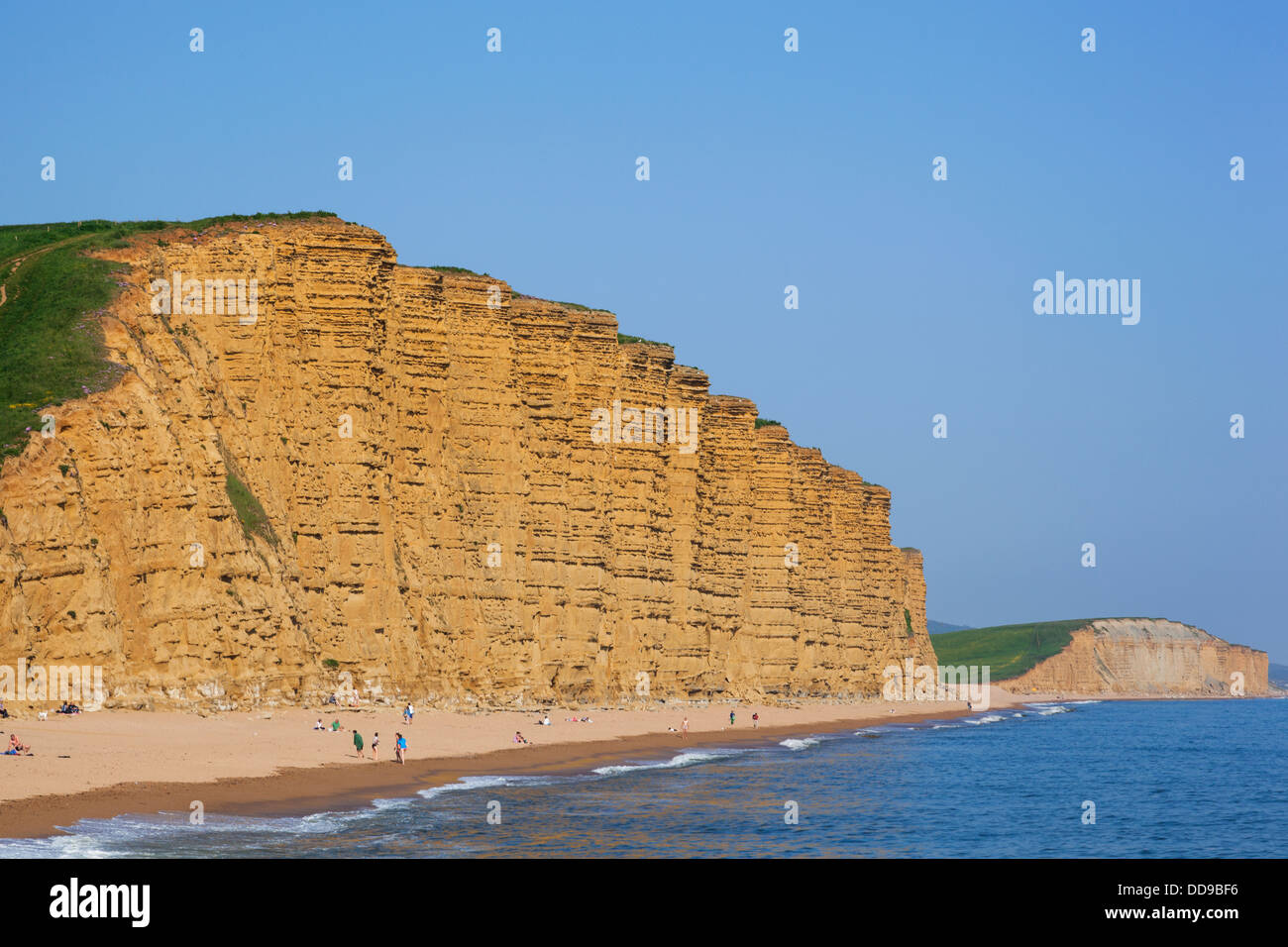 England, Dorset, West Bay, West Bay Beach and Cliffs Stock Photo - Alamy