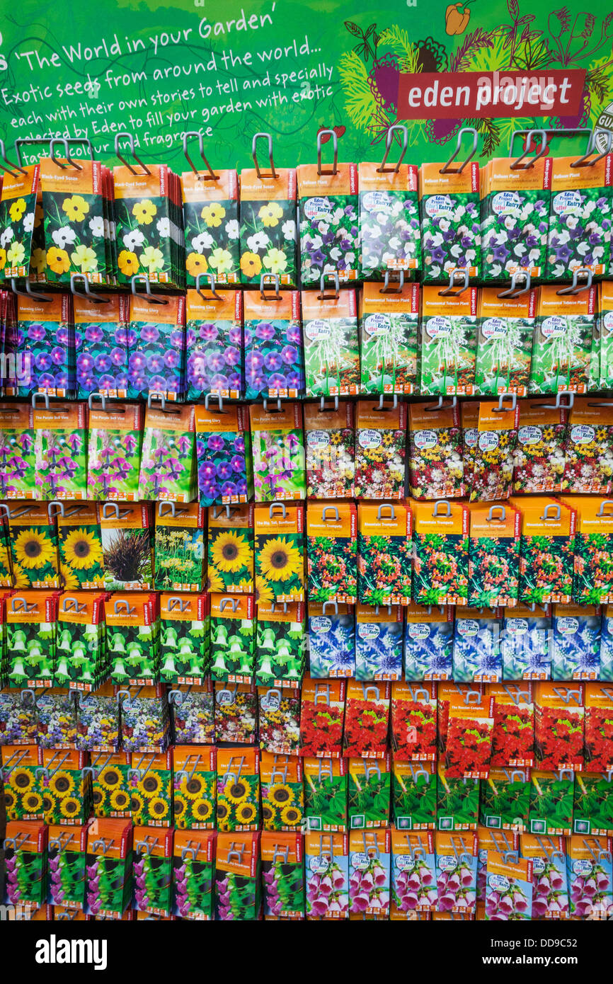 England, Cornwall, St.Austell, The Eden Project, Shop Display of Seeds ...